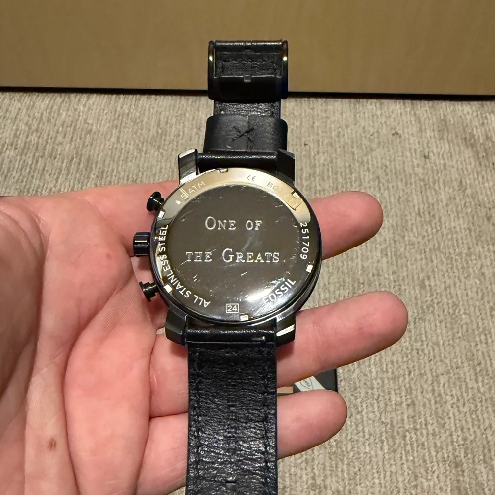 Fossil | Accessories | Fossil Nate Chronograph Black Leather Mens Watch ...